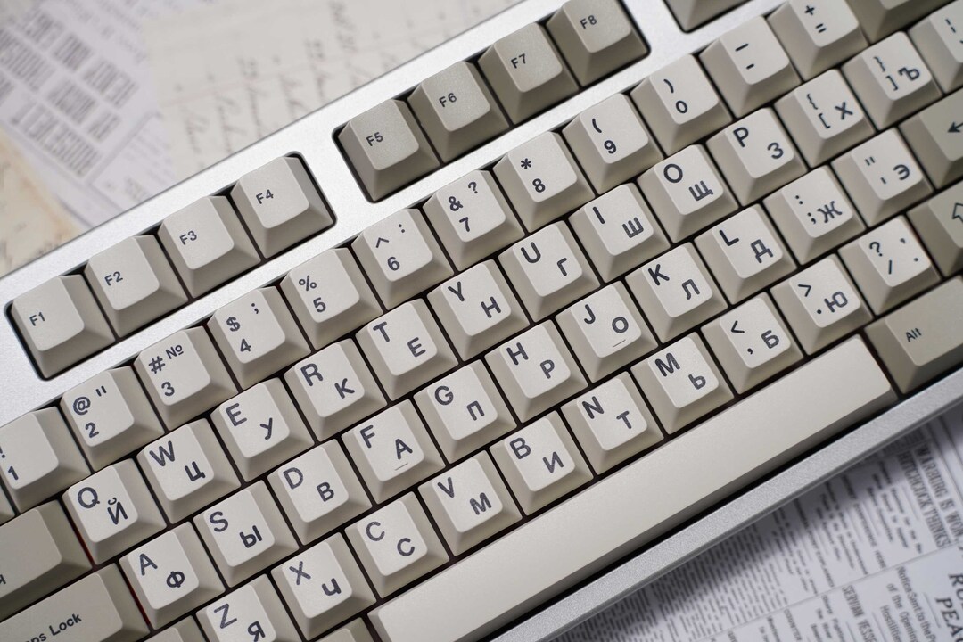 Cyrillic Keycap Set for Mechanical Keyboards, Classic Beige Keycaps ...