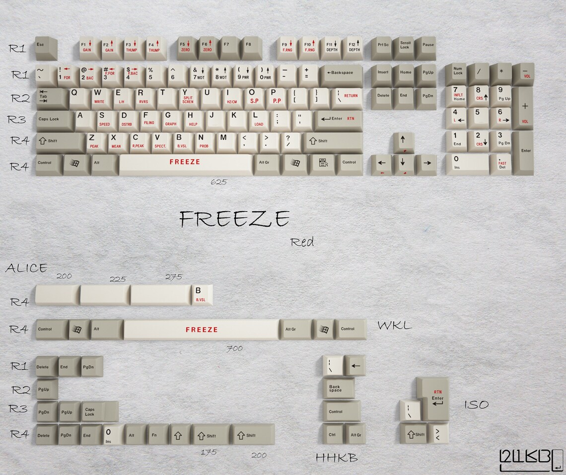 FREEZE Vintage Keycap Set for Mechanical Keyboards, Classic Beige ...