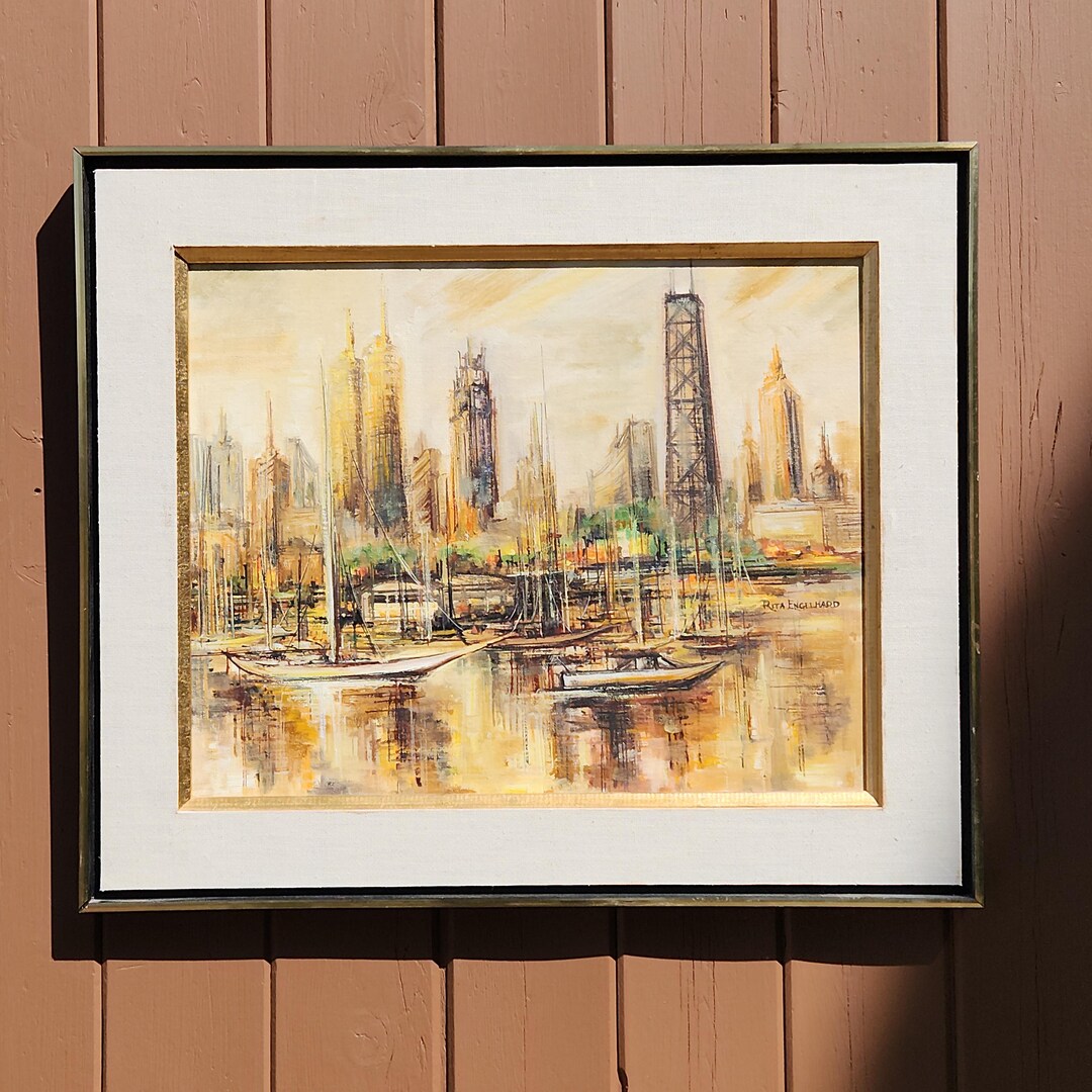 Art, Abstract Waterfront Cityscape, Rita Engelhart, Wall Hanging, Metal ...