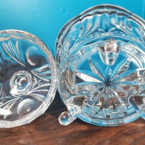 Vintage Crystal Pinwheel Candy Jar, Sugar Bowl, Makeup Container, Mid ...