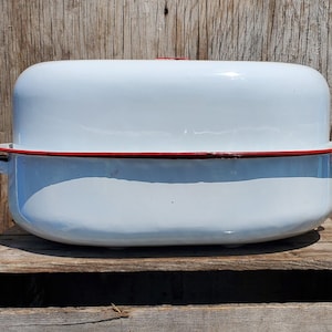 Enamelware Roaster, Antique Turkey Pot, Enamel Dutch Oven, 1930s ...