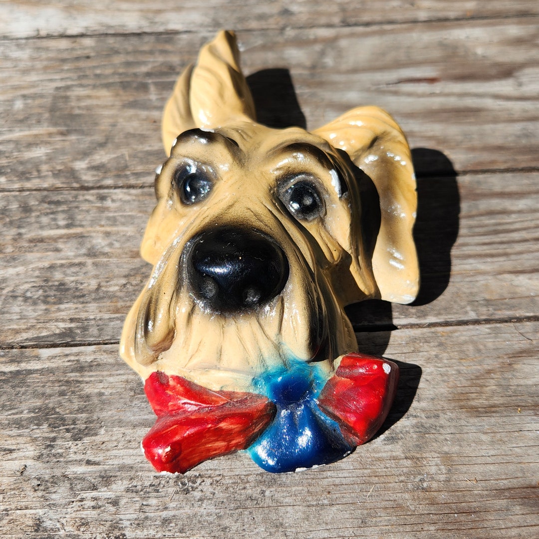 Wall Hanging, Terrier, Chalkware, Decor, Vintage - Etsy
