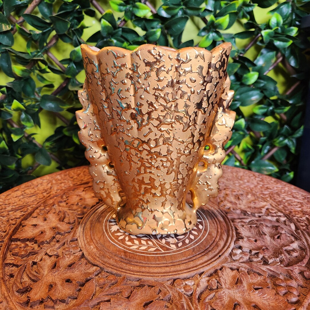 Vase, Weeping Gold, 22 K, Hand Decorated, Vintage - Etsy