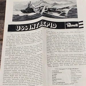 Model USS Intrepid, US Aircraft Carrier, Revell, 1972, Vintage - Etsy