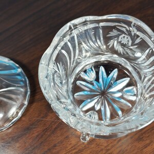 Vintage Crystal Pinwheel Candy Jar, Sugar Bowl, Makeup Container, Mid ...
