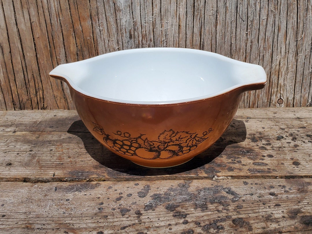 Pyrex Cinderella Bowl, Old Orchard Pattern, Casserole Dish, Brown and ...