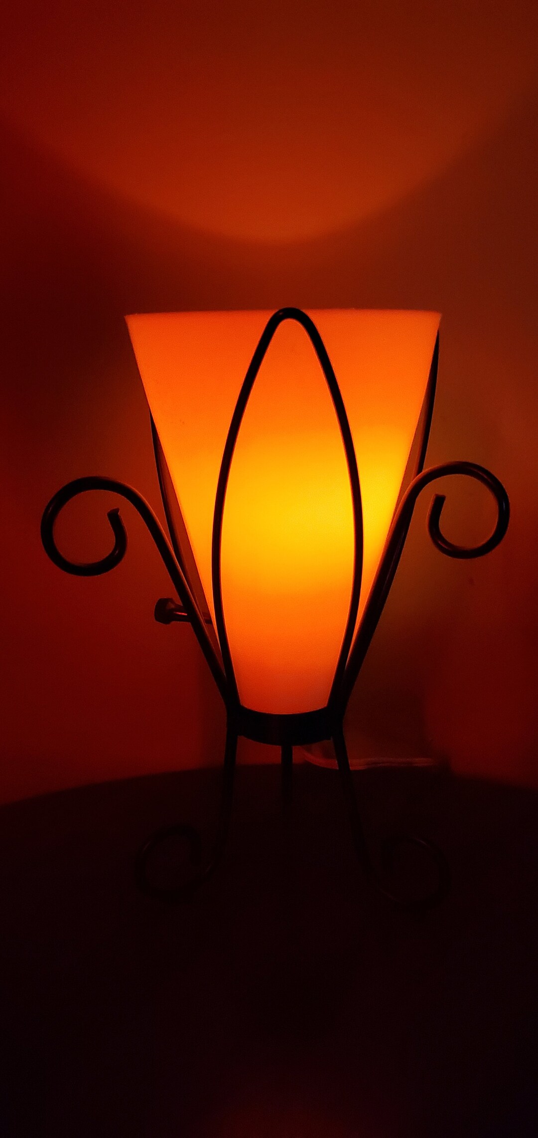 Vintage Mid Century Black Wire Table Lamp - Etsy