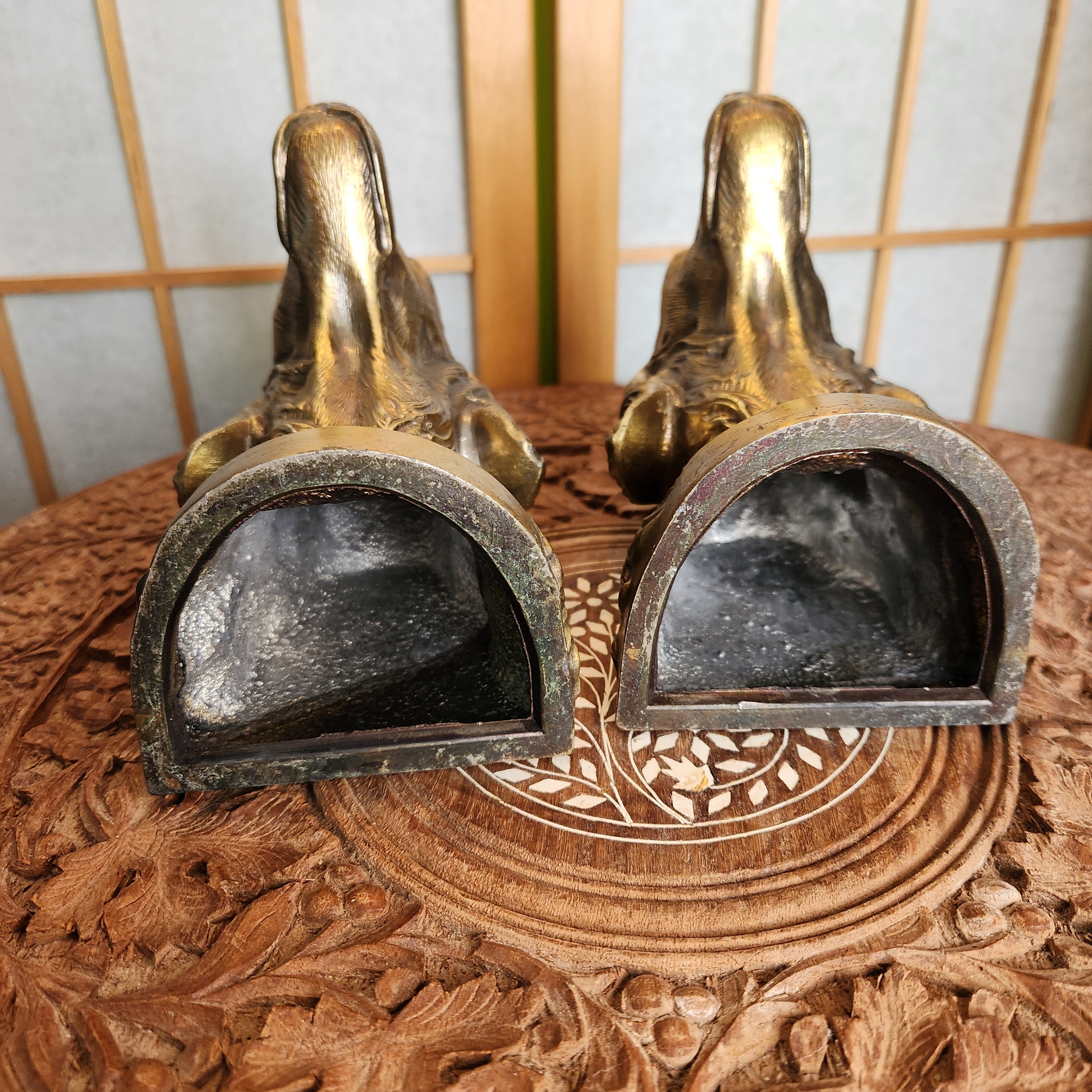 Bookends, Brass Plated, Irish Settler, Dog Bookend Pair, 1940's ...