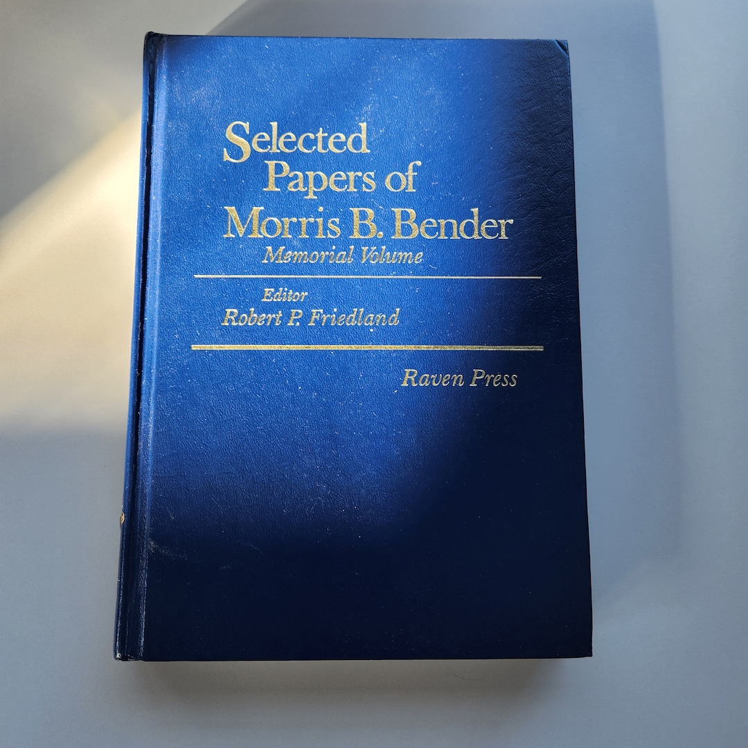 Book, Selected Papers of Morris B Bender, Robert P Friedland, Vintage - Etsy