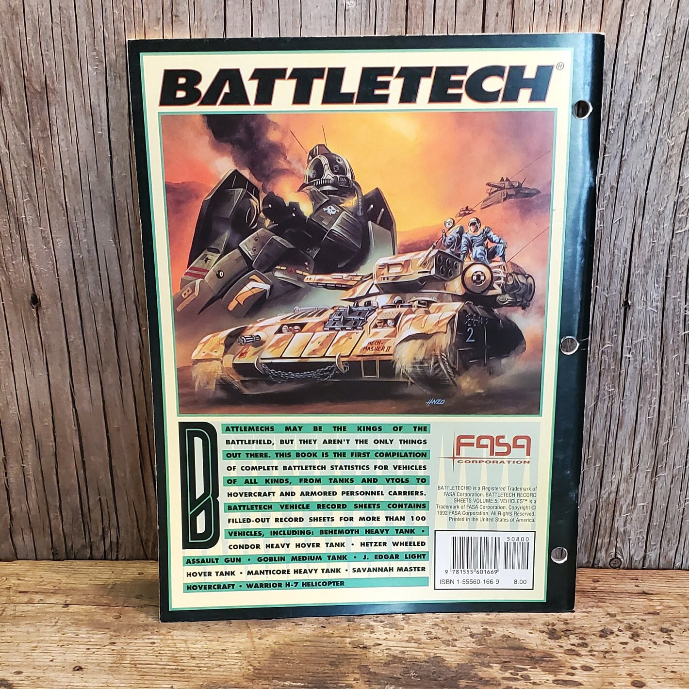 Book, 'record Sheets Vol. 5: Vehicles' Battletech, Mechwarrior, 1991 ...