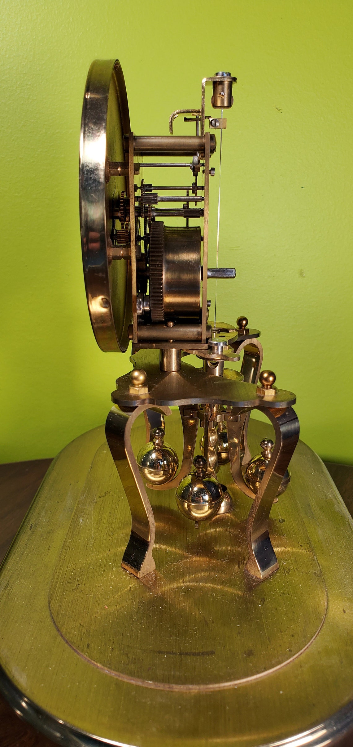 Vintage Kundo German Anniversary Pendulum Table Clock, W/ Glass Dome - Etsy