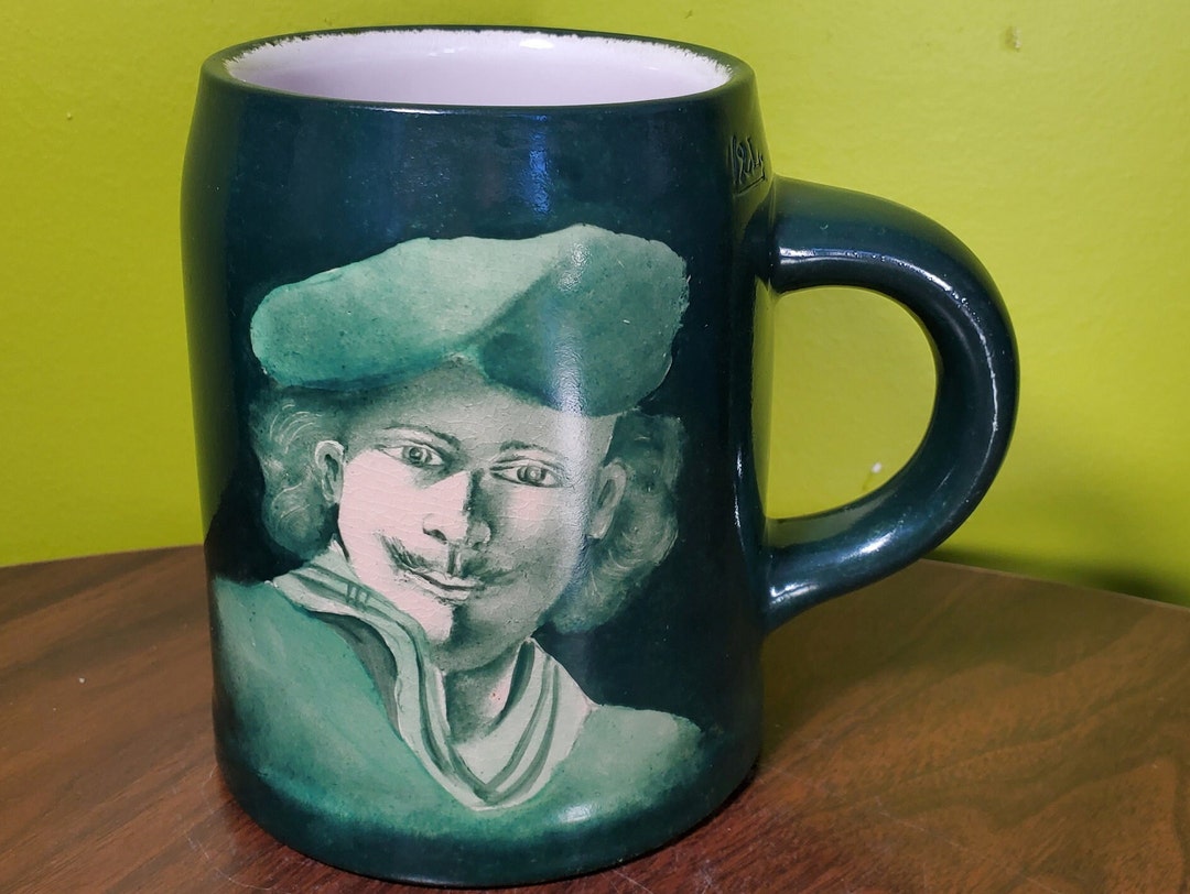 Vintage Ceramic German Beer Stein-style Mug - 'green Cavalier' - Etsy