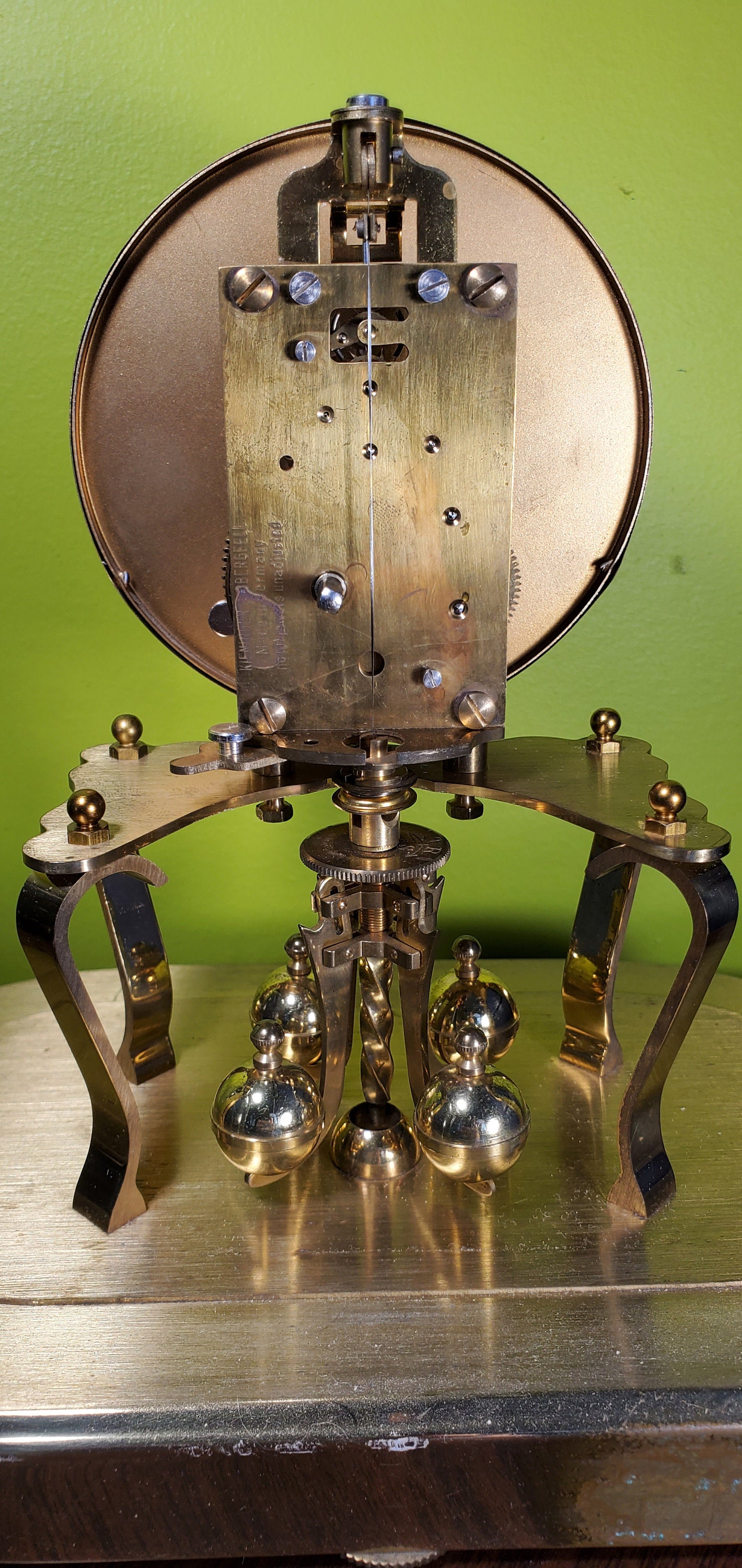 Vintage Kundo German Anniversary Pendulum Table Clock, W/ Glass Dome - Etsy