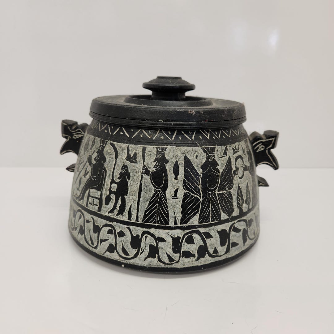 Vase, Mesopotamian Lidded Vase Replica, Persian, Assyrian, Babylonian ...