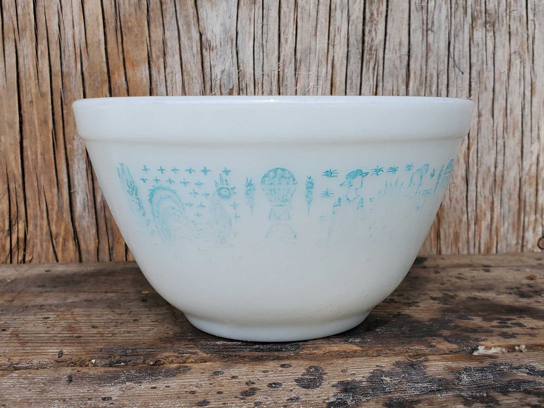 Pyrex Mixing Bowls, Set of 3, Amish Butterprint, Nesting, Blue, Teal ...