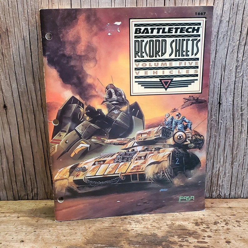 Book, 'record Sheets Vol. 5: Vehicles' Battletech, Mechwarrior, 1991 ...