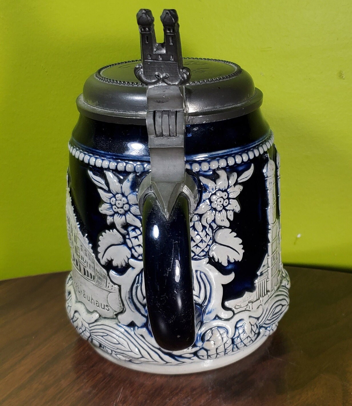 Vintage Ceramic German Beer Stein With Pewter Lid - 'münchen' - Etsy