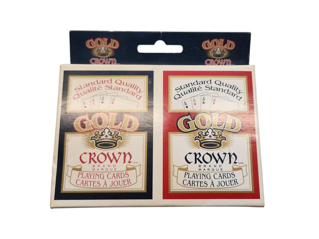 Playing Cards, Crown Gold, Poker Size, Two Pack, Red and Blue Coloured ...
