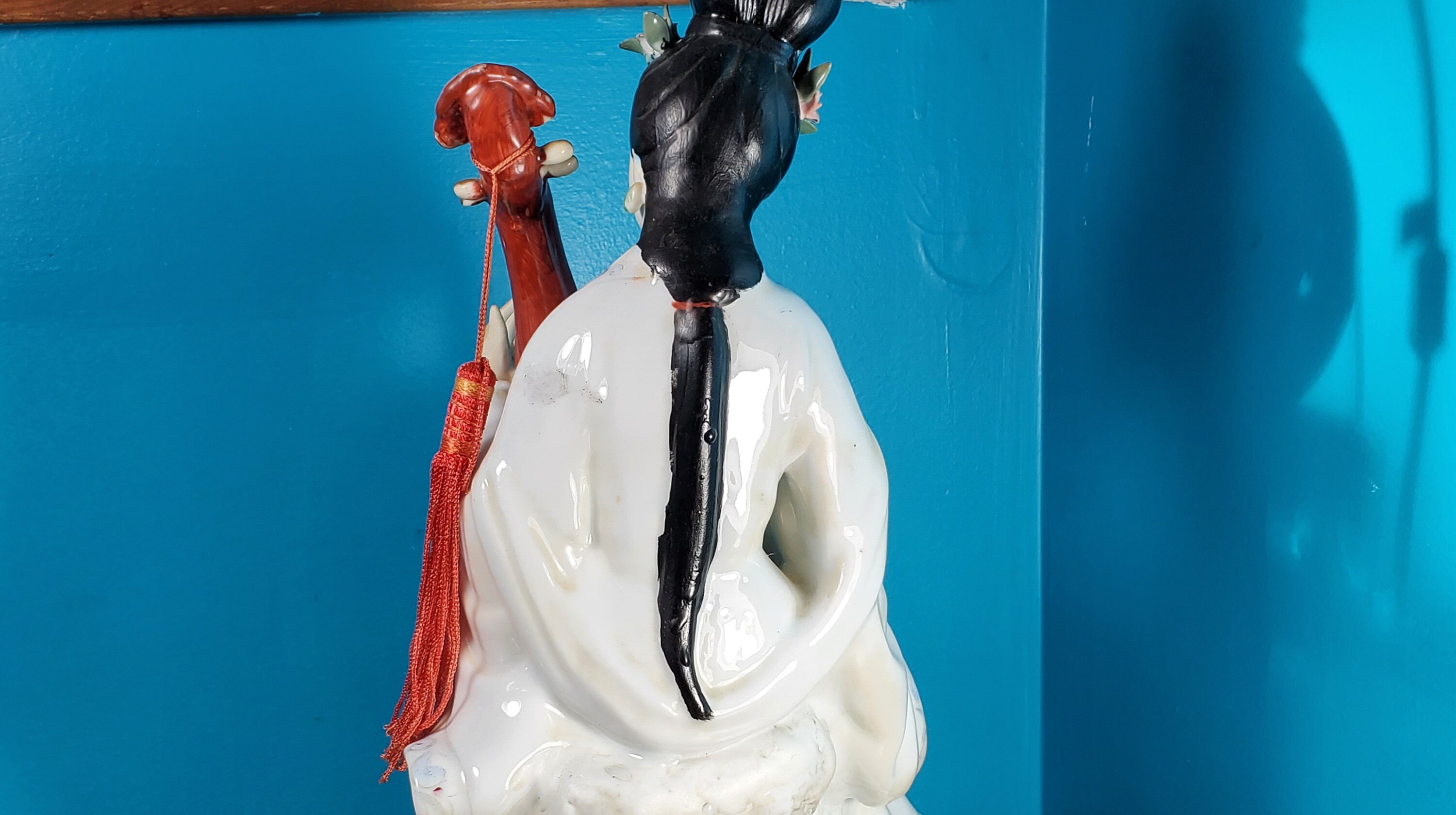 Porcelain Japanese Hand Painted Geisha W/ String Insttrument, Gloss ...