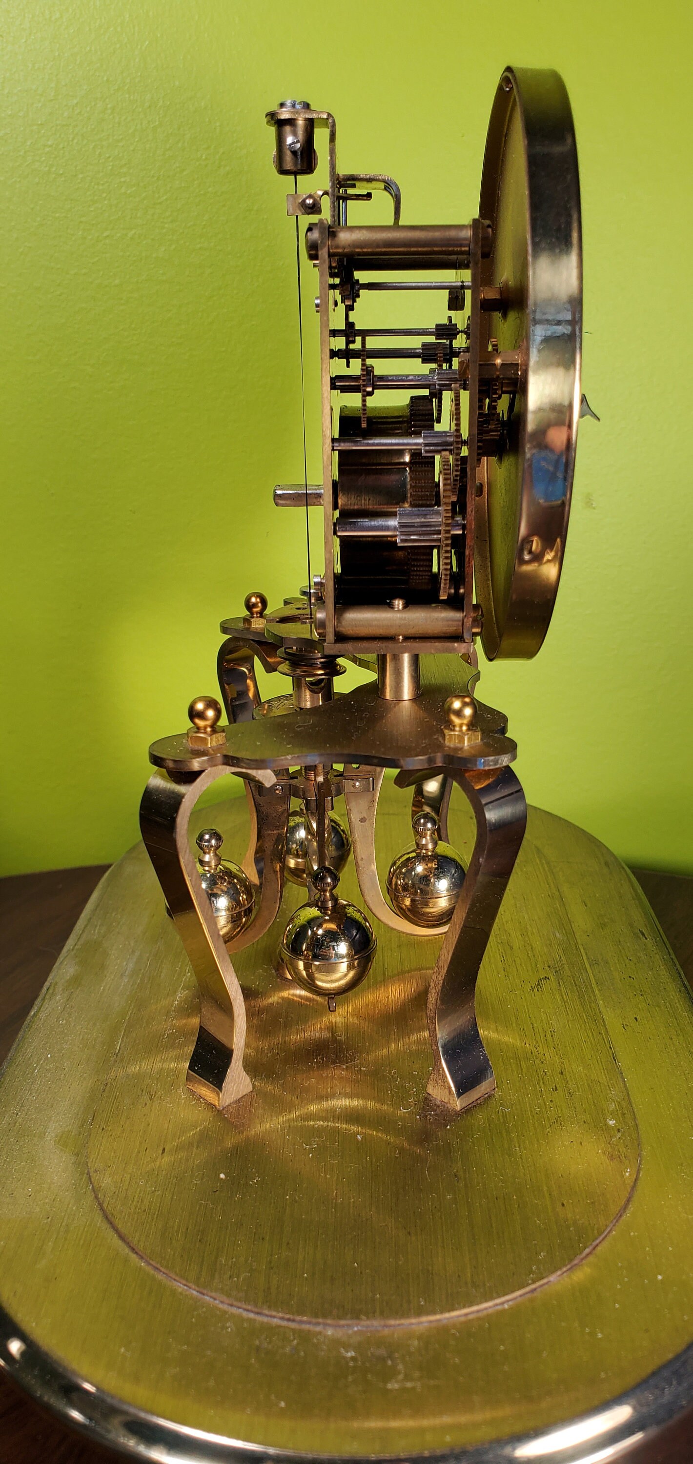 Vintage Kundo German Anniversary Pendulum Table Clock, W/ Glass Dome - Etsy