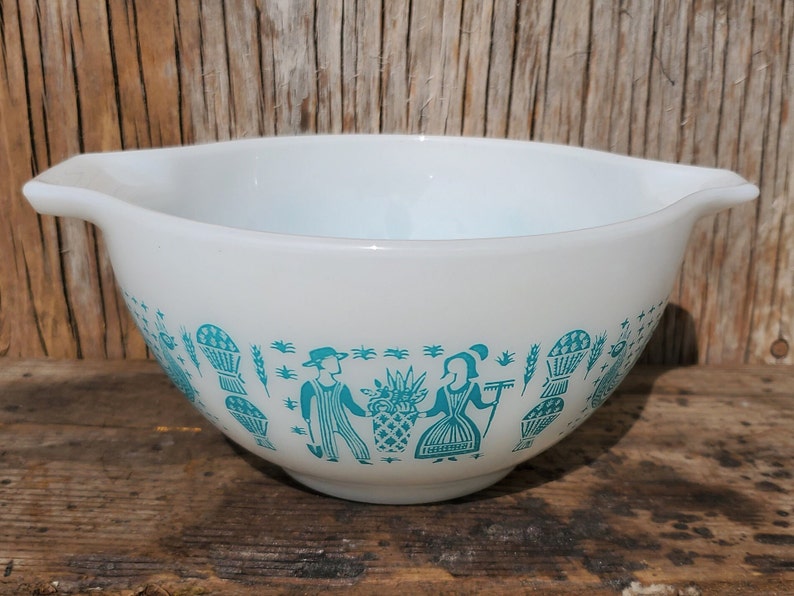 Pyrex Cinderella Bowls, Set of 3, Amish Butterprint, Nesting, Blue ...
