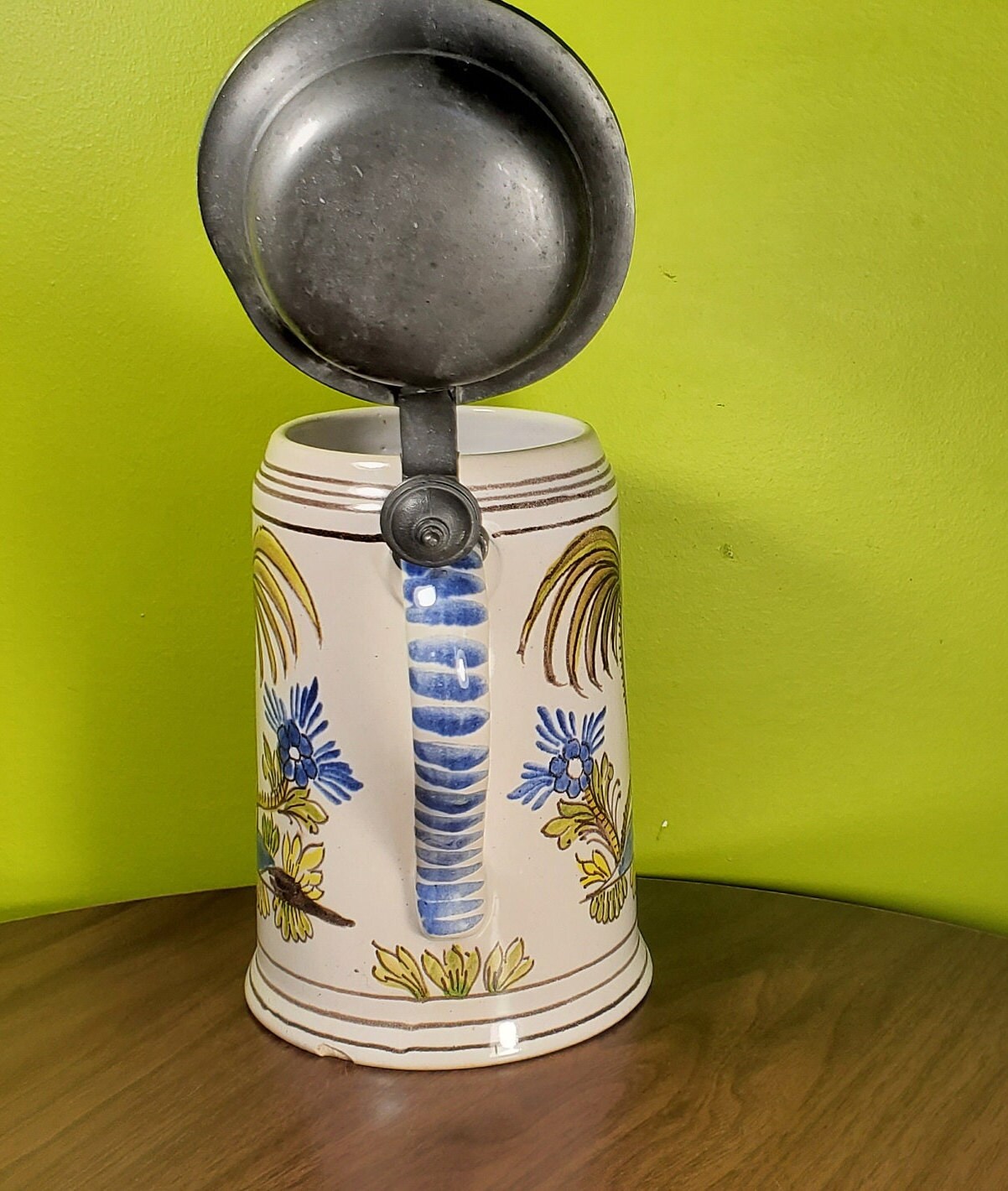 Vintage Ceramic German Beer Stein With Pewter Lid - 'rastal - Hand ...
