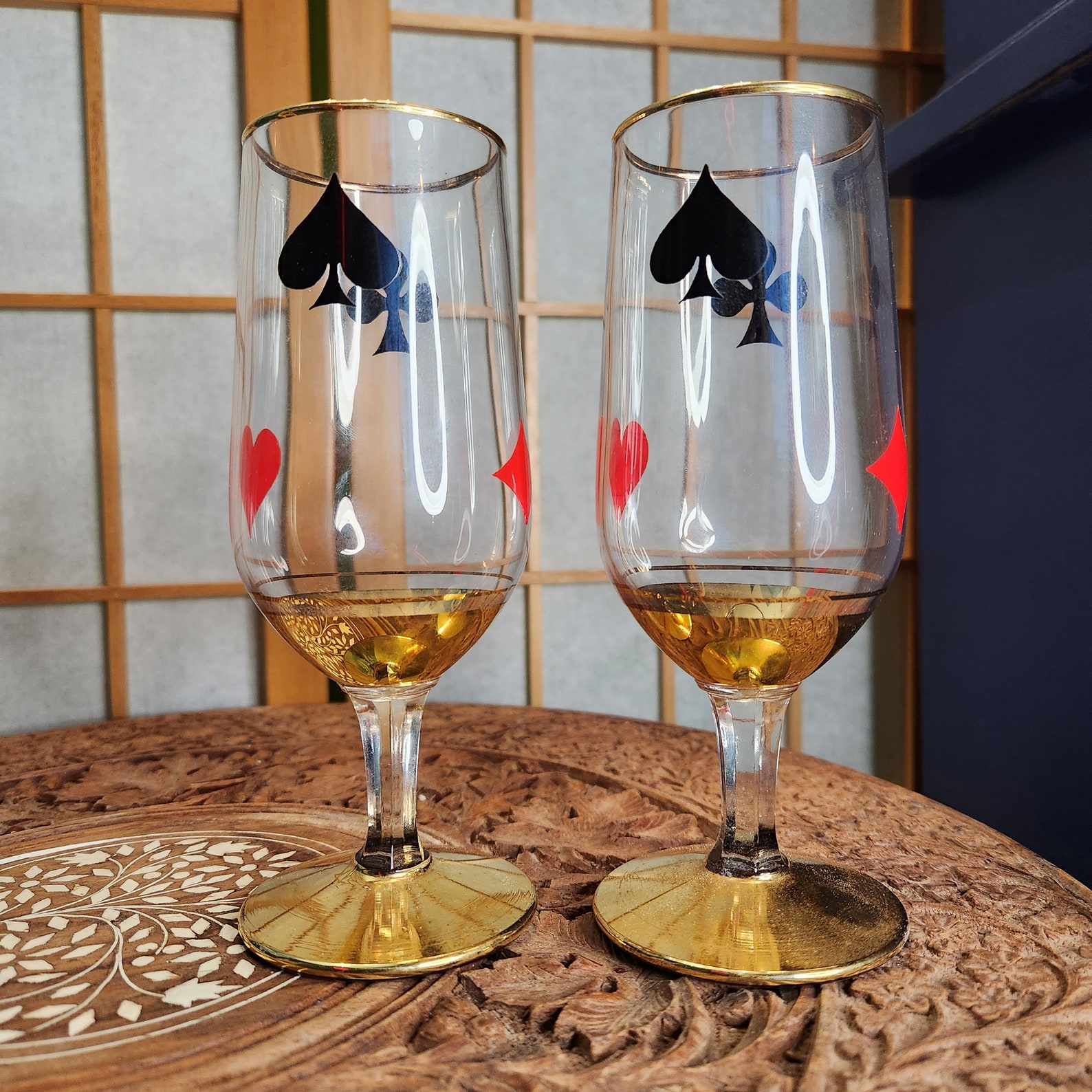 Coupe Champagne Glasses, Drinking, Cups, Cards, Suits, Vintage, Sold as ...