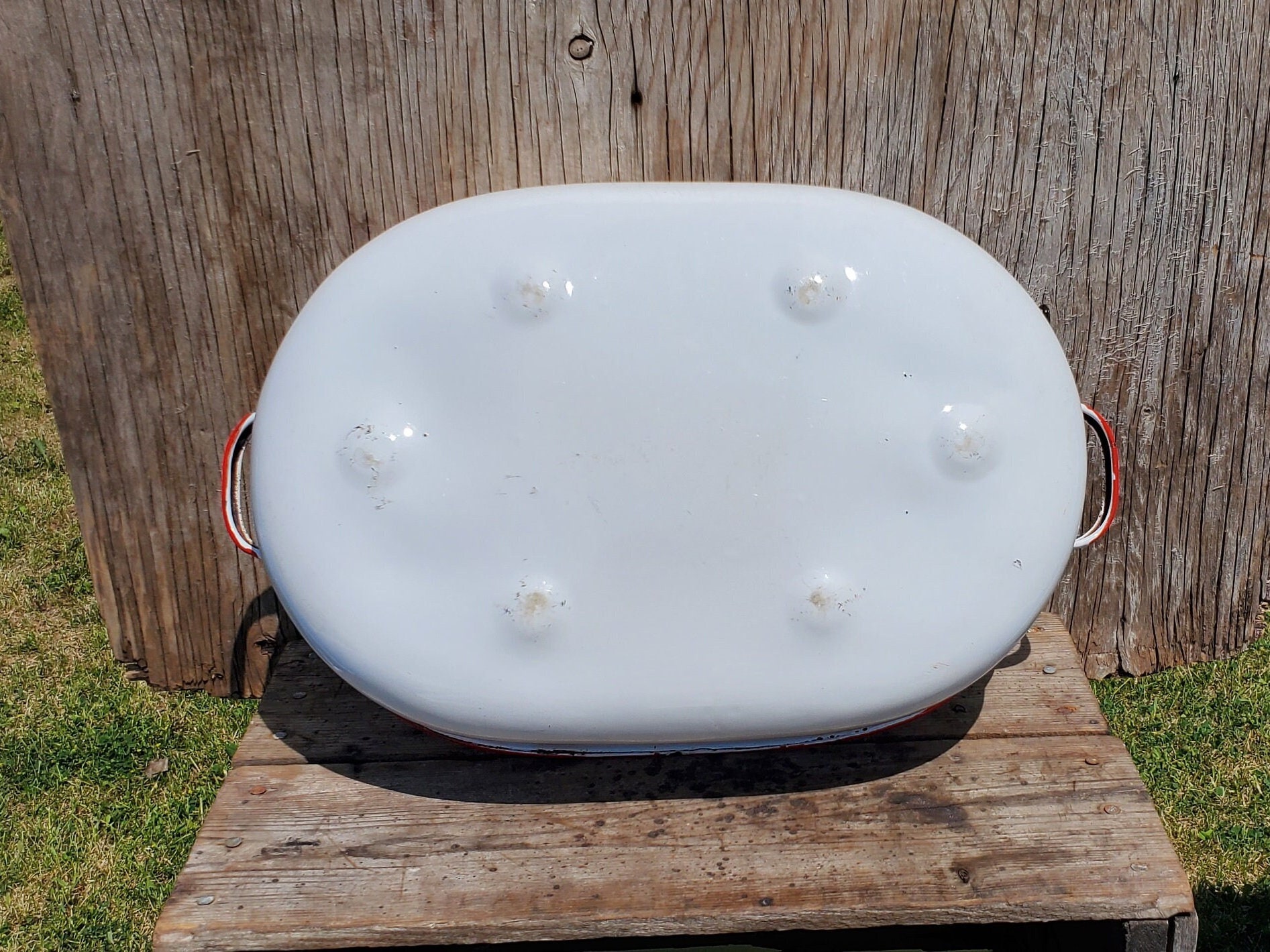 Enamelware Roaster, Antique Turkey Pot, Enamel Dutch Oven, 1930s ...