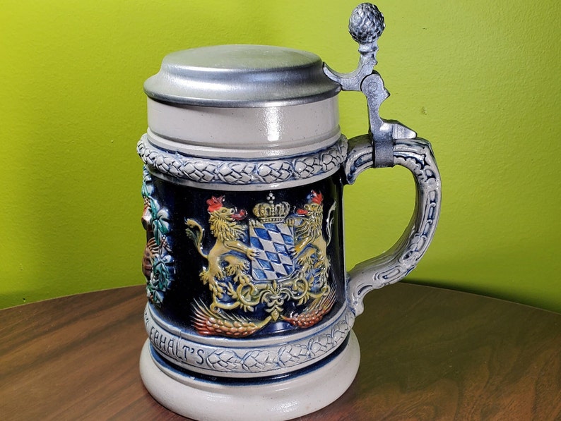 Vintage Ceramic German Beer Stein - 'hops and Malts ' - Etsy