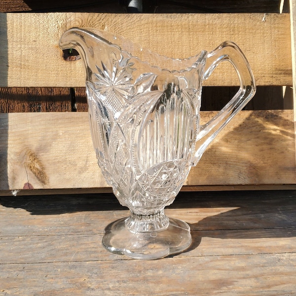 Antique Lead Crystal Pitcher - Etsy