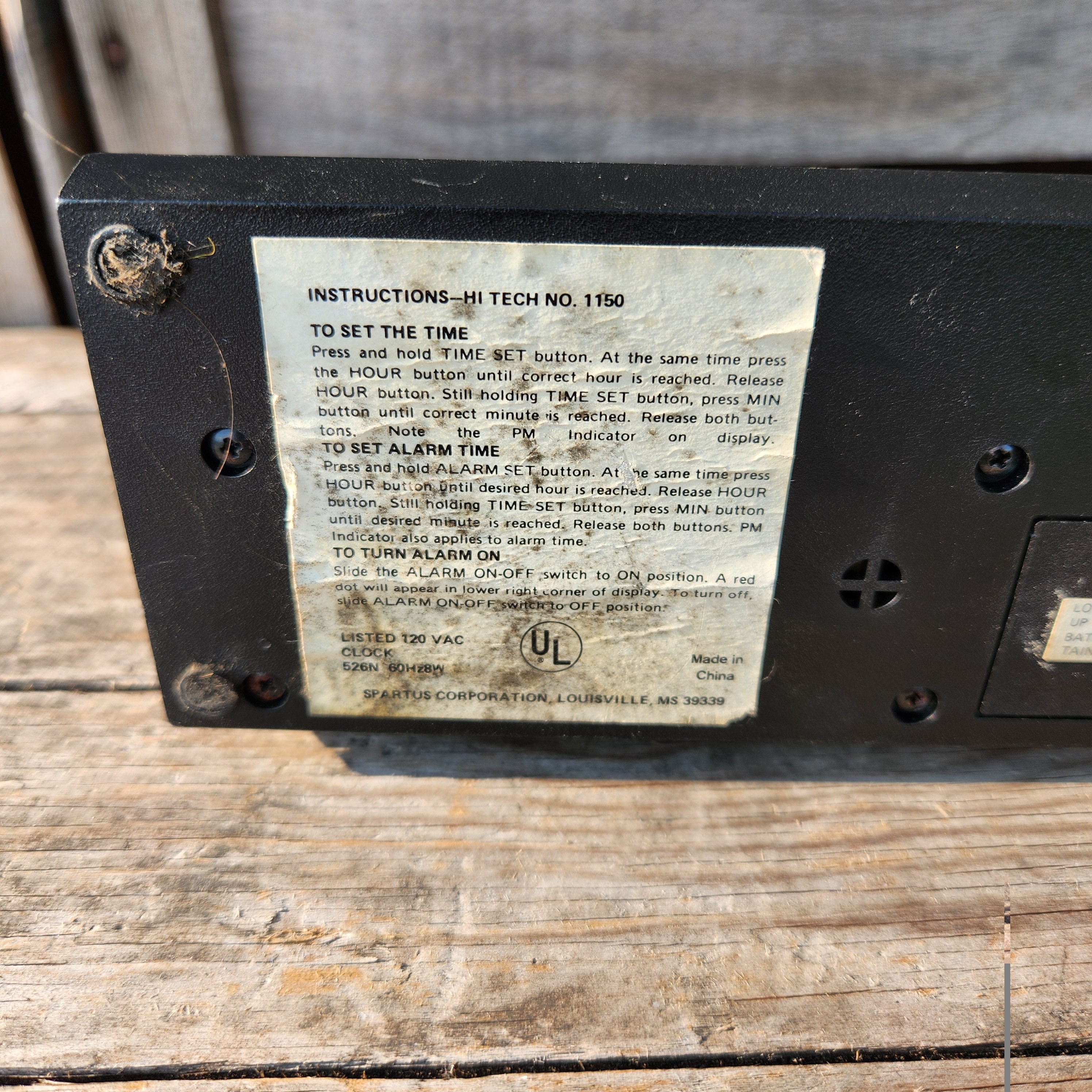 Digital Clock, Spartus Alarm Clock Model 1150, Noticeable Scratch, 1970 ...