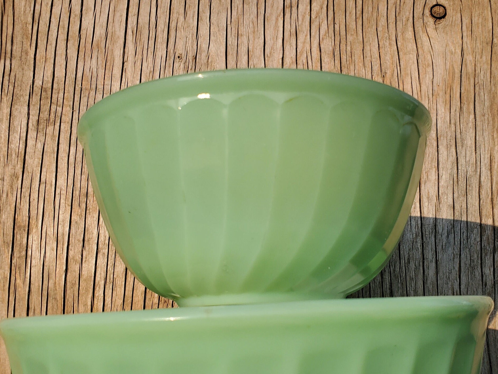 Fire King, Swirl, Mixing Bowls, Set of 3, Jadeite, Nesting, Anchor ...