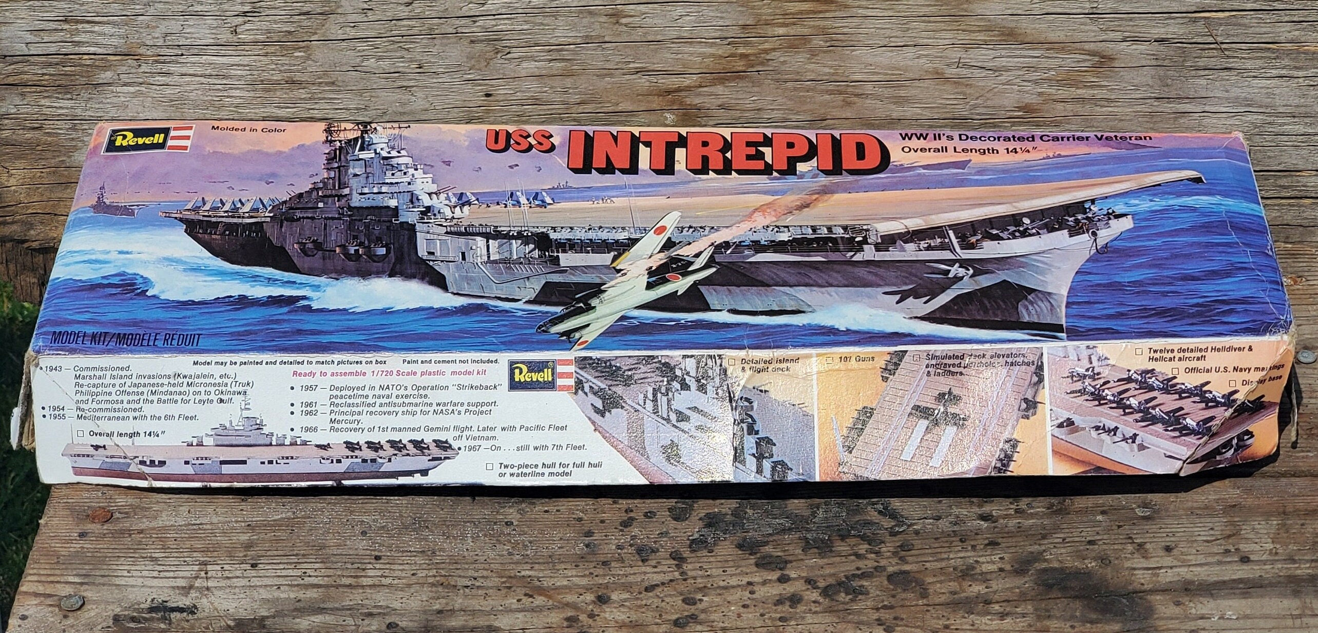 Model USS Intrepid, US Aircraft Carrier, Revell, 1972, Vintage - Etsy