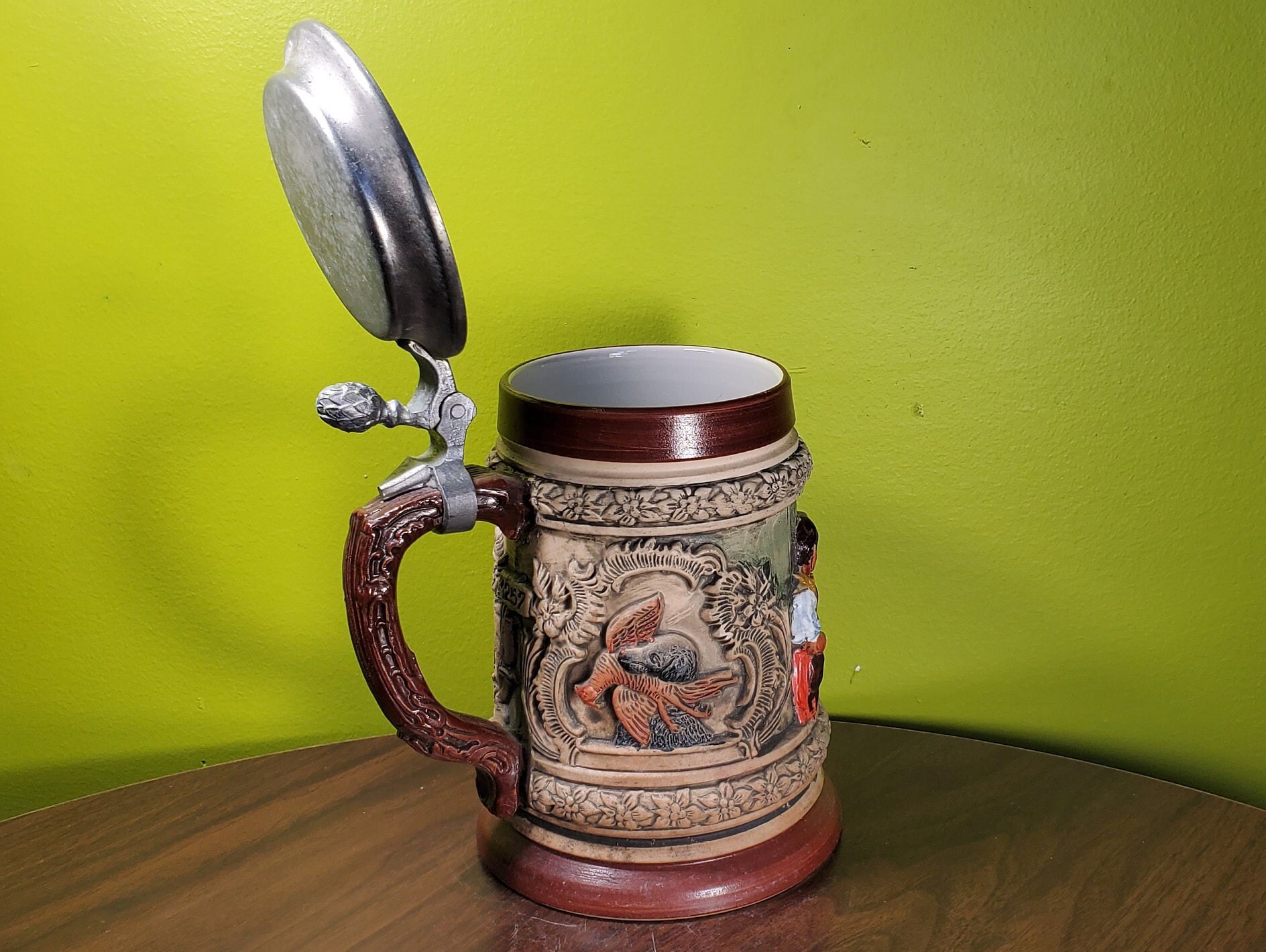 Vintage Thewalt Ceramic German Beer Stein 'jagers and the Stag' - Etsy