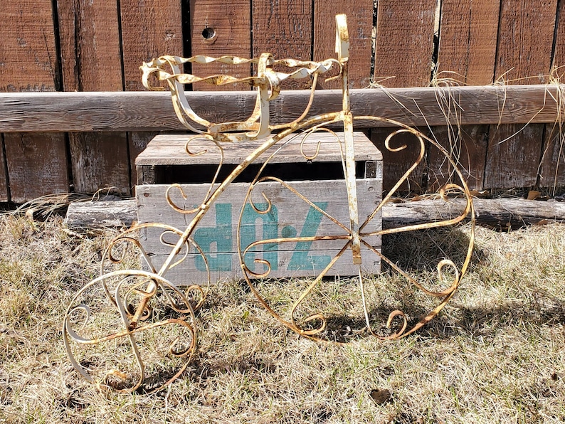 Rustic Bicycle Plant Stand, Wrought Iron, Vintage - Etsy
