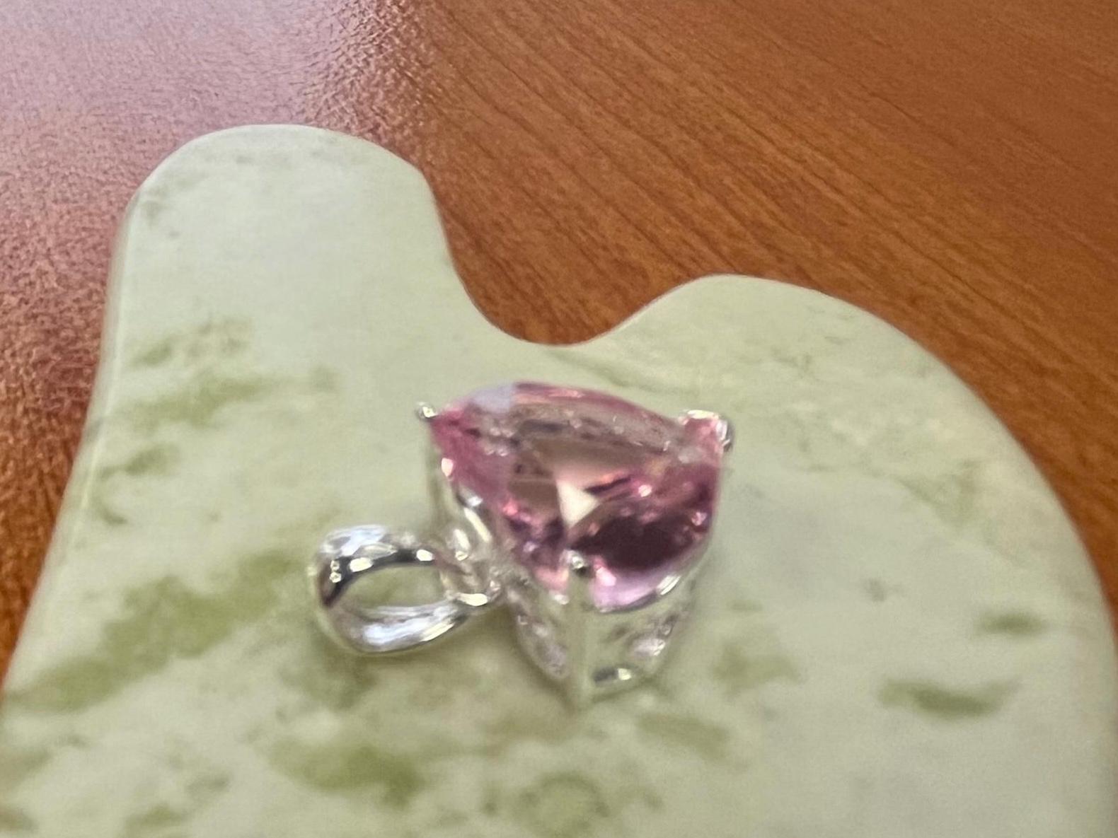 Medium Heart Pink Topaz Necklace, Topaz Heart Pendant With Your Choice ...