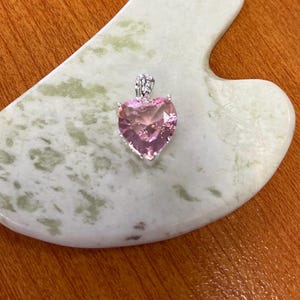 Medium Heart Pink Topaz Necklace, Topaz Heart Pendant With Your Choice ...
