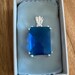 Large Rectangular Blue Topaz Necklace, Blue Topaz Pendant With Your ...