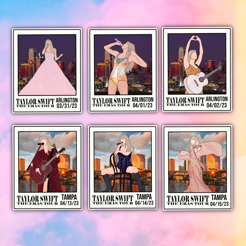 Taylor Sticker Eras Tour Cities Taylors Version Swift - Etsy