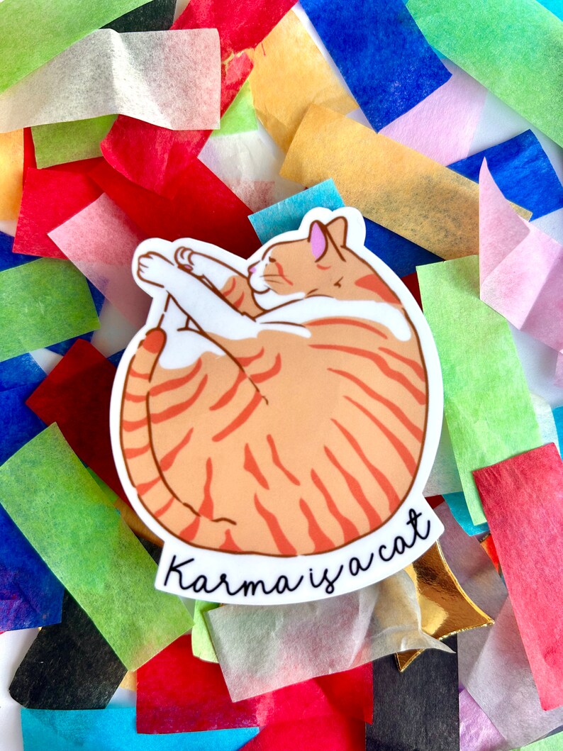 Karma is a Cat Sticker, Taylor Sticker, Swift Sticker, Swiftie Sticker ...