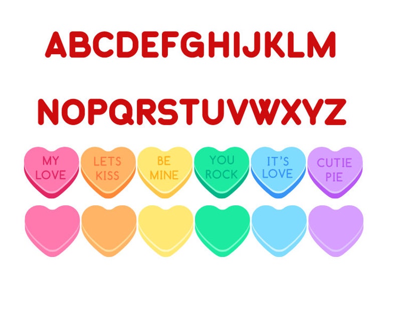 SVG Sweethearts Candy Font - Etsy