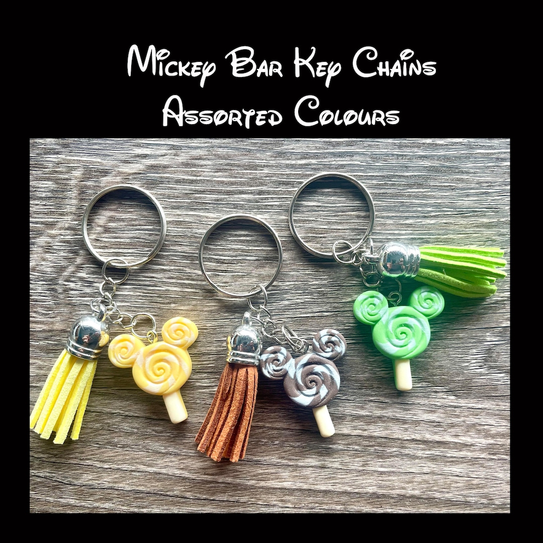 Mickey Disney Ice Cream Bar Lollipop Key Chains - Assorted Colours ...