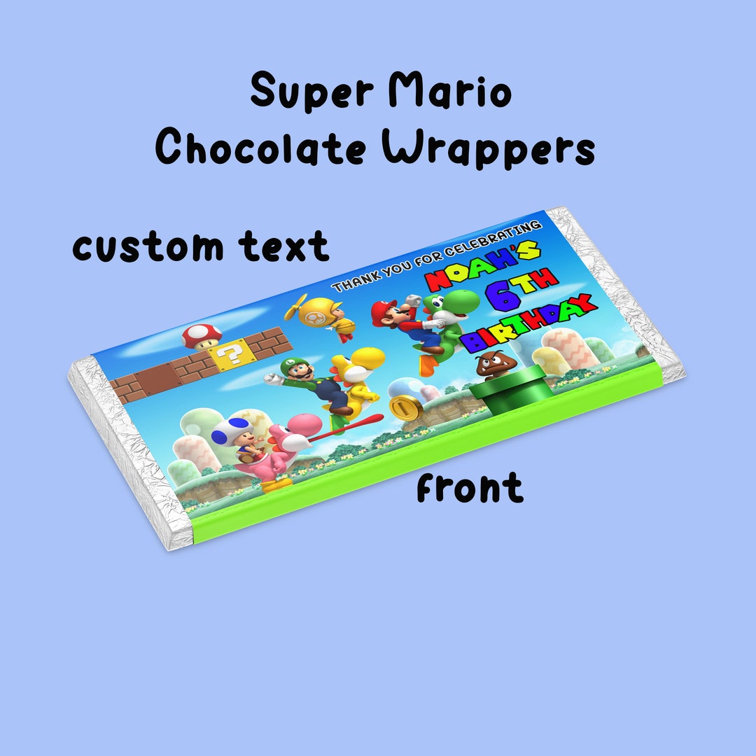 10 X Super Mario Chocolate Wrappers - Great Birthday Party Favour ALDI ...