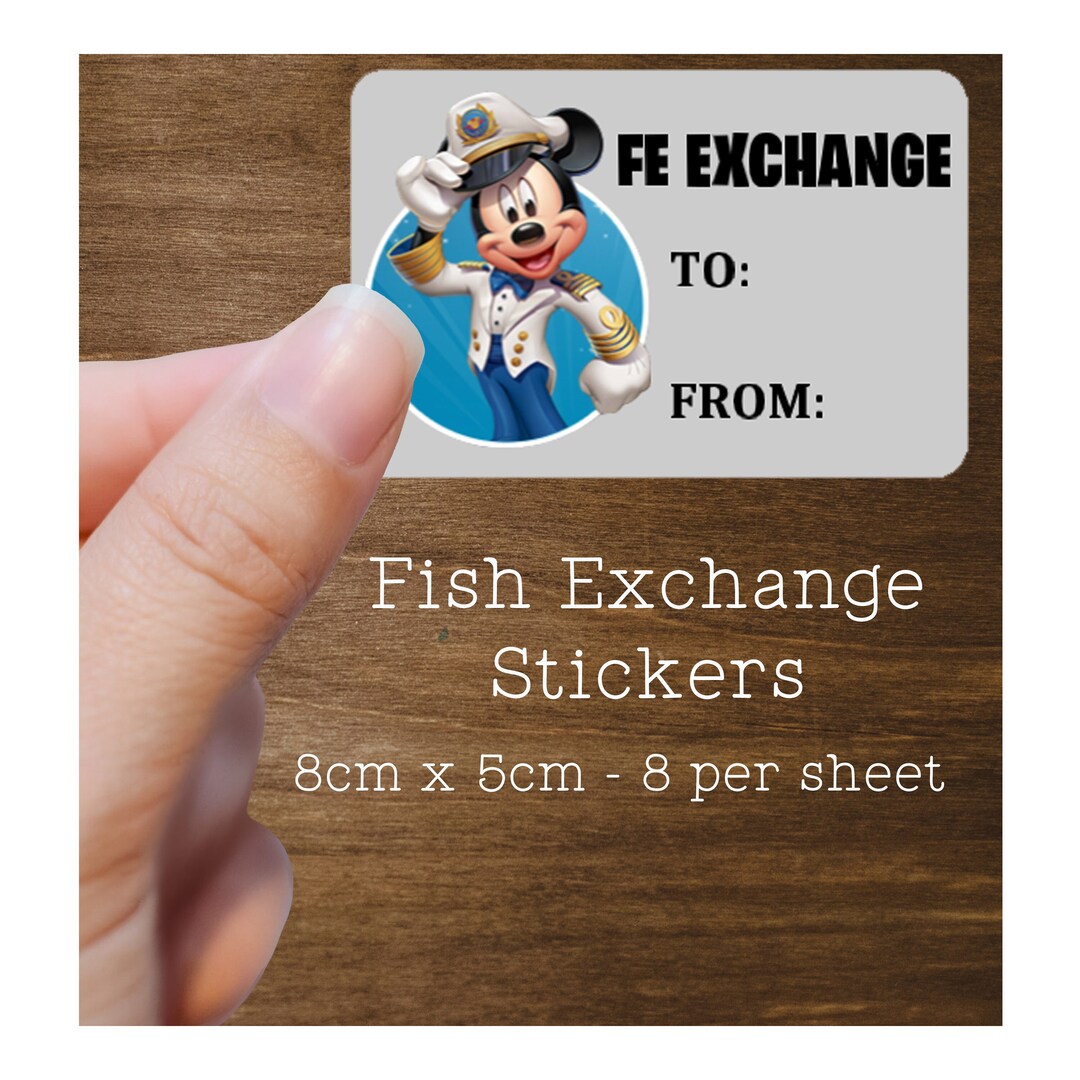 Disney Fish Extender Gift Exchange Sticker Tags 8 Pack - Add Your Own ...