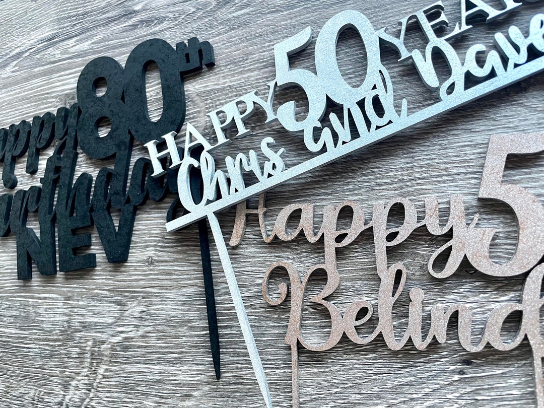 Custom Wooden Cake Topper - Personalized Party Decoration - Etsy