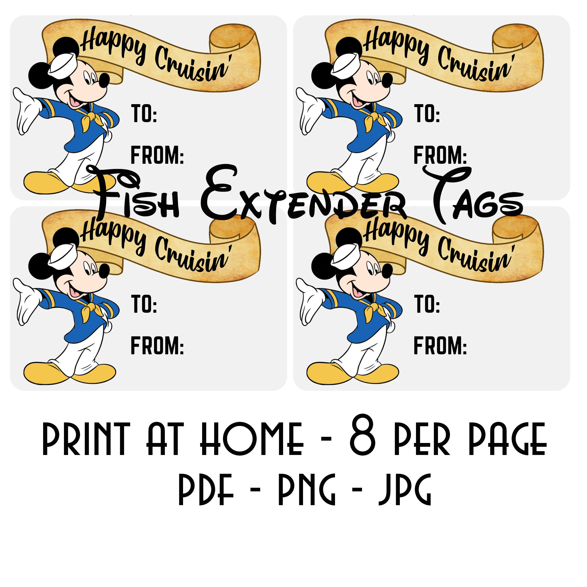 Fish Extender, Pixie Dust Tag Labels Print at Home PDF JPG PNG Cruise ...