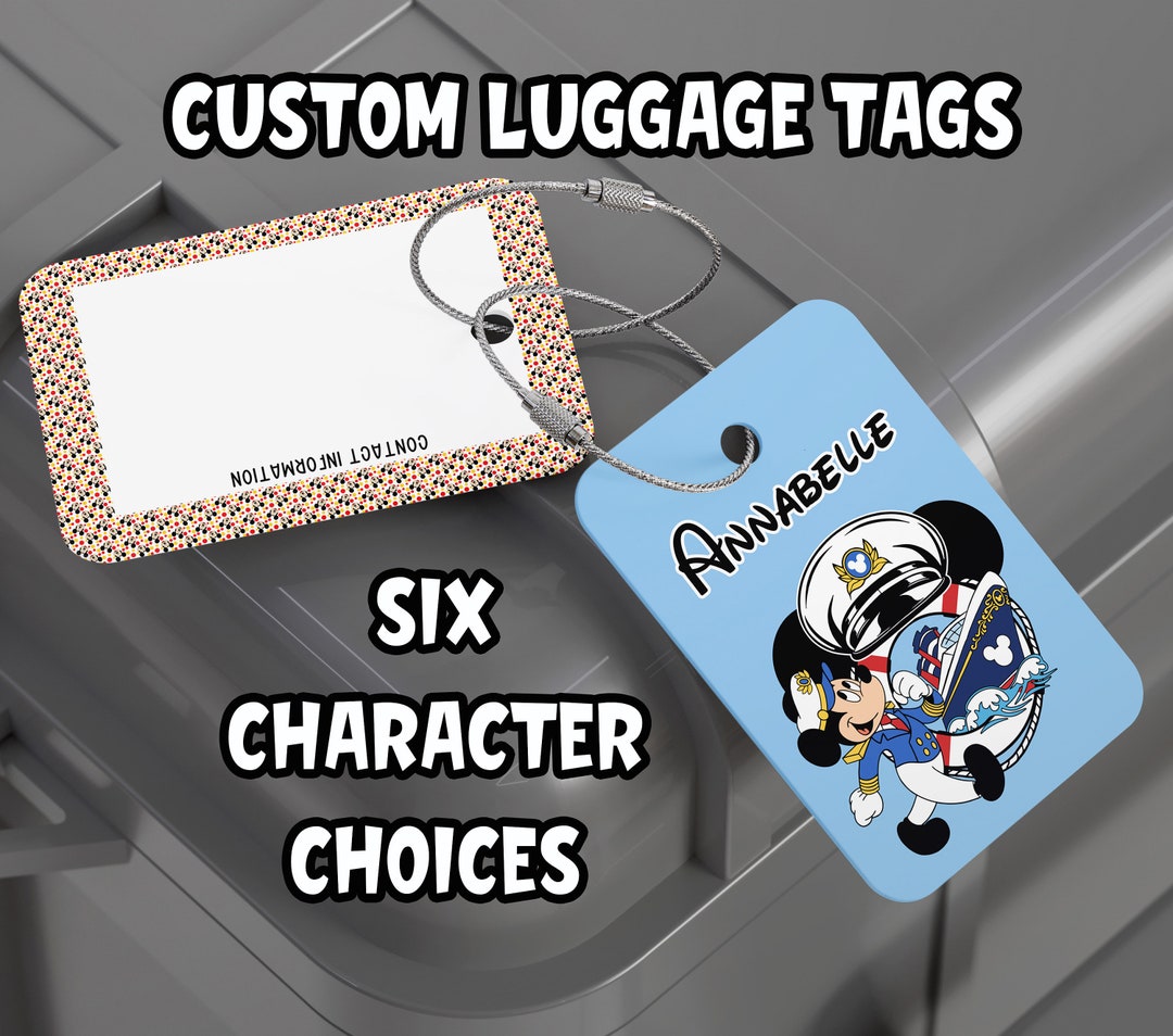 Custom Disney Cruise Luggage Tag – Character Design, Personalized Name ...