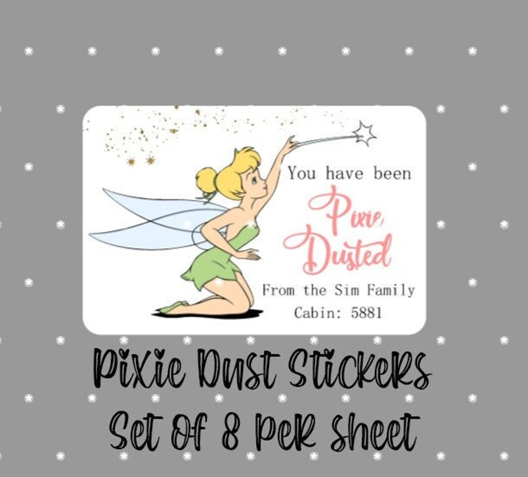 Fairy Pixie Dust Disney Gift Fish Extender Present Stickers - 8 per ...