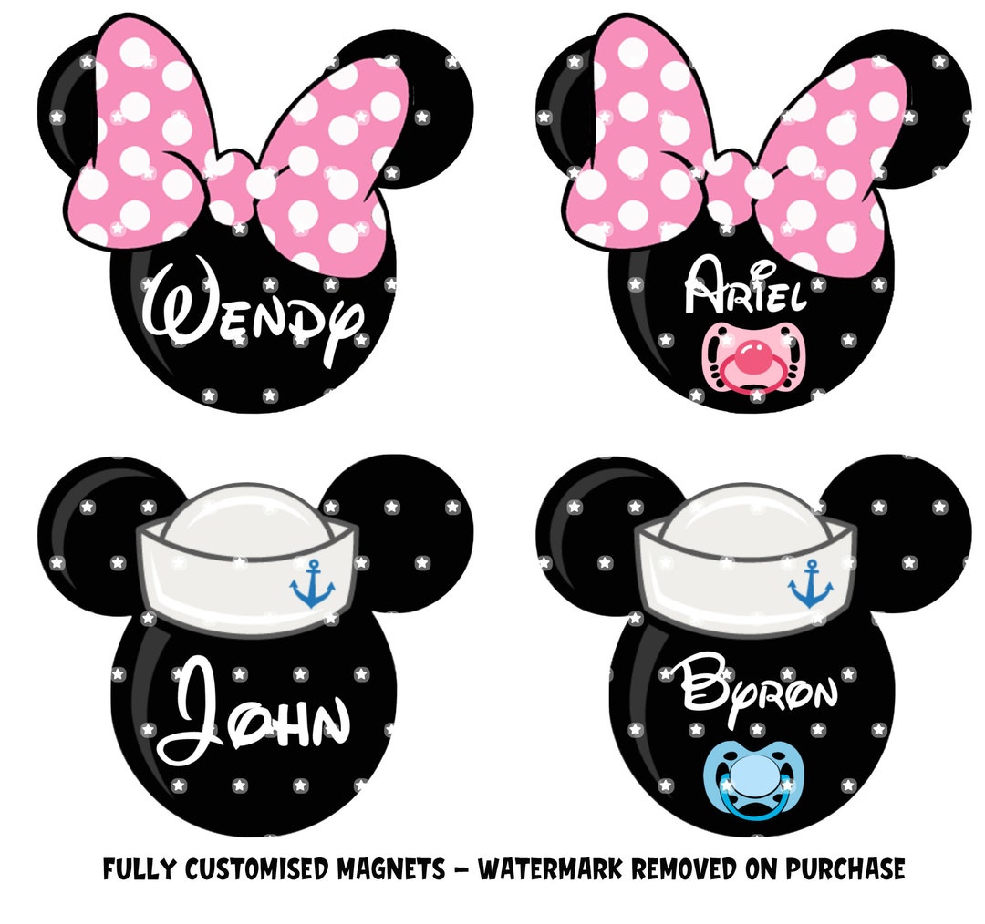 Disney Cruise Family Custom Name Magnets - Stateroom Decor - Micky ...