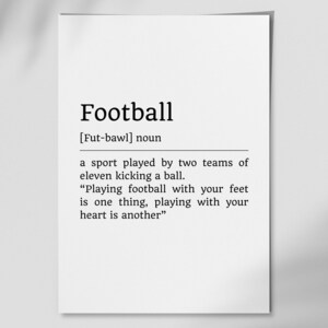 FOOTBALL DEFINITION PRINT Football Prints Football Wall - Etsy